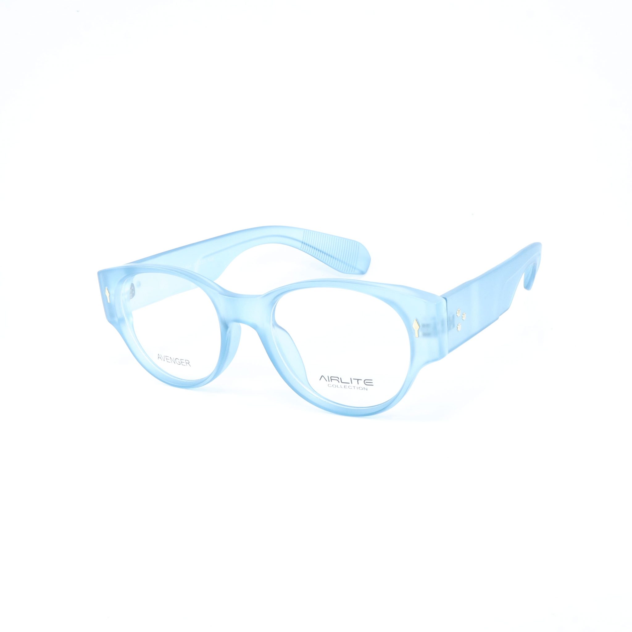 Buy Matt Blue Round Eyeglasses for Unisex - Airlite 86364